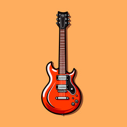 Electric guitar hand-drawn comic guitar Royalty Free Vector
