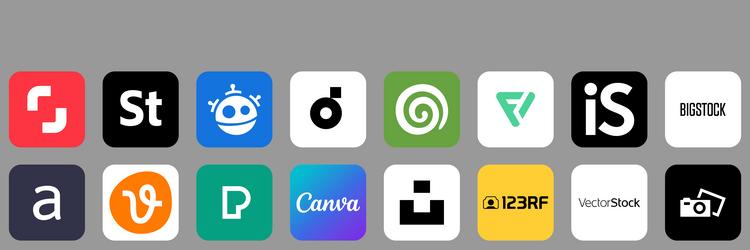 Photostock buttons set Royalty Free Vector Image