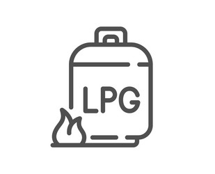Gas cylinder line icon lpg fuel container sign Vector Image