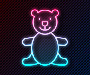 Baby toys neon concept Royalty Free Vector Image