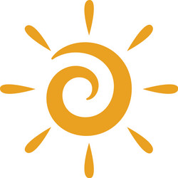 Painted yellow sun hot bright sunlight sign Vector Image
