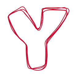Tracing alphabet letter y uppercase prewriting Vector Image