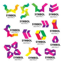 Collection of logos of abstract modules Royalty Free Vector