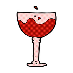 Comic cartoon glass of red wine Royalty Free Vector Image