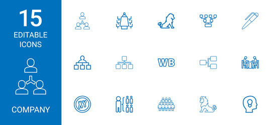 12 company icons Royalty Free Vector Image - VectorStock