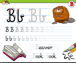 How to write letter a workbook for children Vector Image