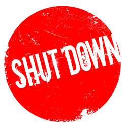 Shut down rubber stamp Royalty Free Vector Image