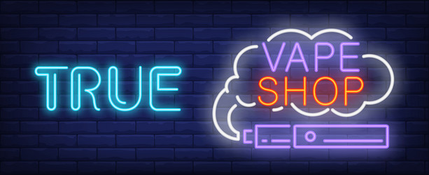 Vape shop cloud neon sign Royalty Free Vector Image