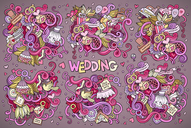 Colorful hand drawn doodle cartoon set Royalty Free Vector