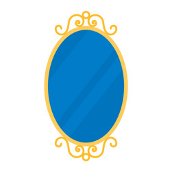 Retro oval mirror line icon mirror frame Vector Image