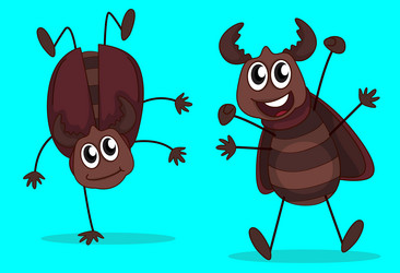 A group of smiling bugs Royalty Free Vector Image