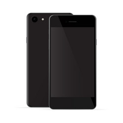 Realistic black phones with white screen front Vector Image