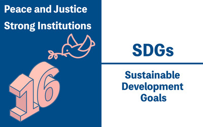 Sdgs goal 16 peace justice and strong Royalty Free Vector