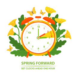 Spring forward web banner daylight saving time Vector Image