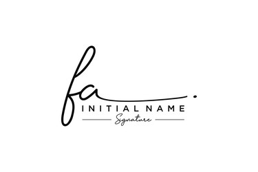 Initial fa signature logo template hand drawn Vector Image