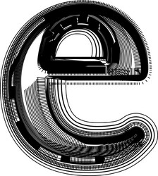 Abstract doodle letter e Royalty Free Vector Image