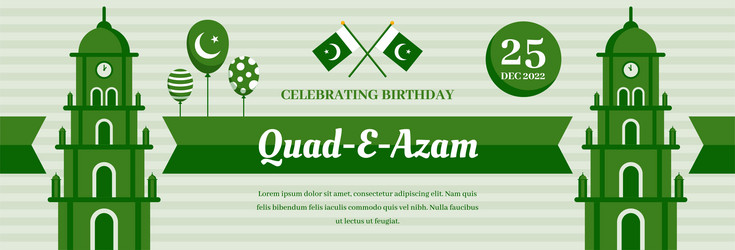 Celebrating birthday quad e azam horizontal Vector Image