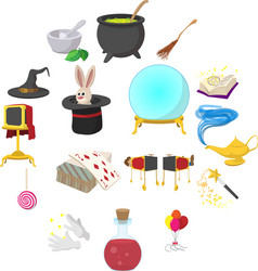 Cartoon magician set Royalty Free Vector Image