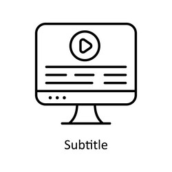 Subtitle solid icons simple stock Royalty Free Vector Image