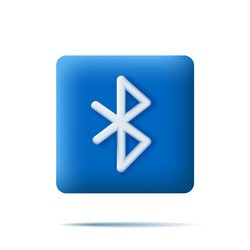 Bluetooth flat icon isolated blue and white Vector Image