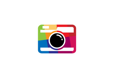 Creative colorful camera logo design symbol Vector Image