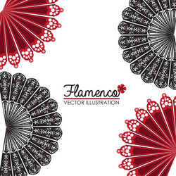 Image of flamenco with fan Royalty Free Vector Image