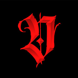 Letter v in the gothic style old alphabet Vector Image