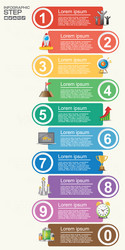 Number steps 3d info graphic 1 to 10 Royalty Free Vector