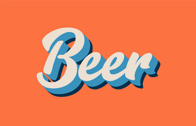 Black and white beer hand written word text Vector Image