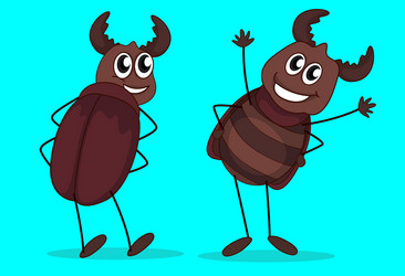 A group of smiling bugs Royalty Free Vector Image