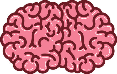 Brain side view in colorful silhouette with thick Vector Image