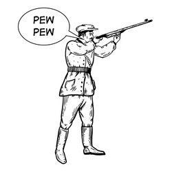 Vintage with handsome hunter Royalty Free Vector Image