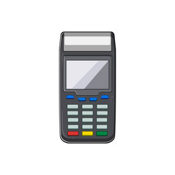 Pay pos terminal cartoon Royalty Free Vector Image