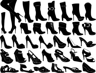 Shoes Black and White Vector Images (over 88,000)