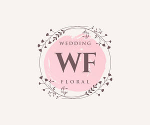 Wf initials letter wedding monogram logos Vector Image