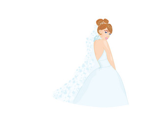Beautiful bride cartoon character wearing fashion Vector Image