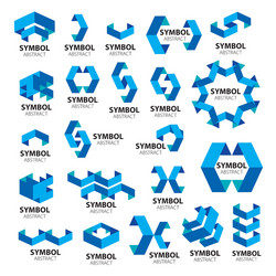 Collection of logos of abstract modules Royalty Free Vector