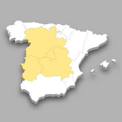Spain higt detailed map with subdivisions Vector Image
