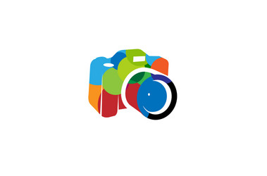 Creative colorful camera logo design symbol Vector Image