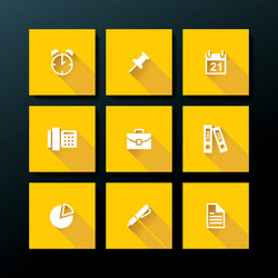 Flat office icon set Royalty Free Vector Image
