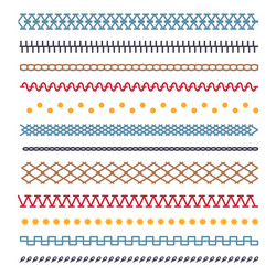 Collection colorful stitch Royalty Free Vector Image