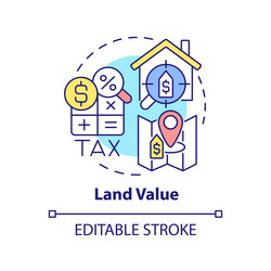 Land development blue gradient concept icon Vector Image