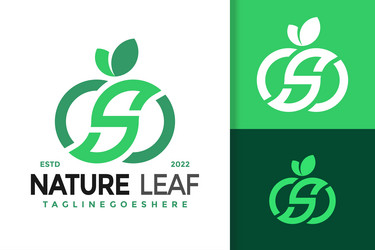Letter s nature green leaf logo logos design Vector Image