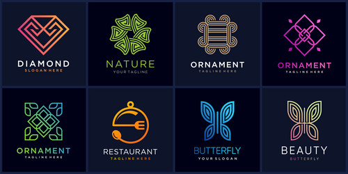 Online study logo with modern outline style Vector Image