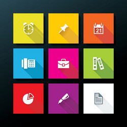Flat office icon set Royalty Free Vector Image