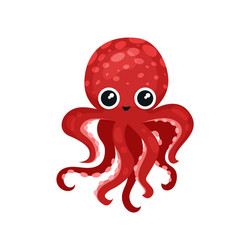 Cute octopus isolated on white Royalty Free Vector Image