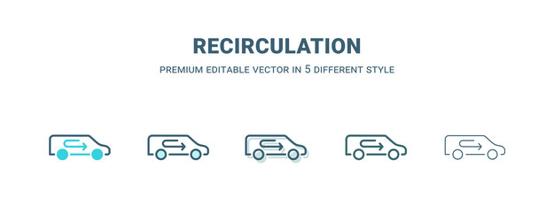 Air conditioner icon in 5 different style outline Vector Image