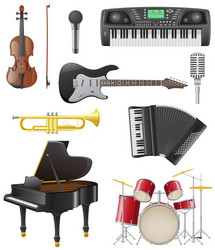 Icons music instruments Royalty Free Vector Image