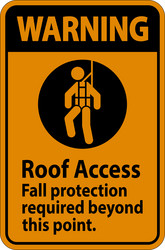 Warning sign roof access - fall protection Vector Image
