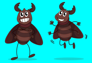 A group of smiling bugs Royalty Free Vector Image